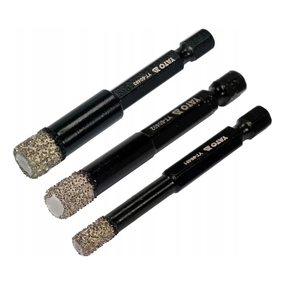 YATO Набор алмазных коронок по плитке 6,8,10мм YT-60409 345760409 092 1