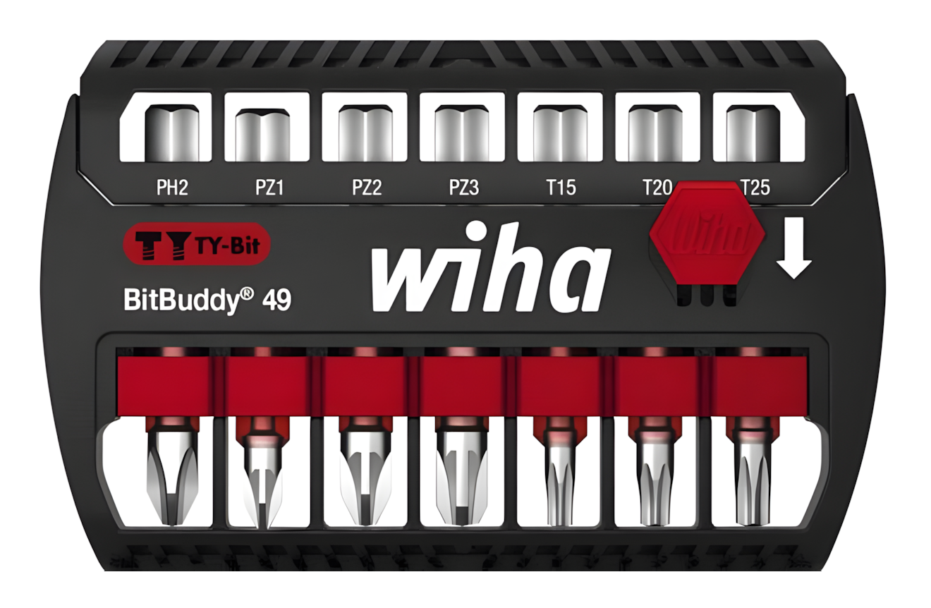Набор бит WIHA 42116 BitBuddy TY 49 Phillips, Pozidriv, TORX, SB 7946-TY903, 7 шт, черный/красный