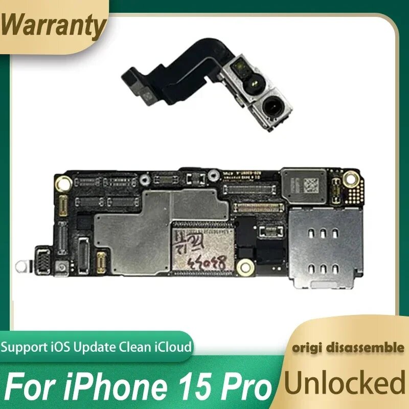 Материнская плата версии Physics SIM E-SIM для iPhone 15 Pro с Face ID 128G 256G, материнская плата, чистая iCloud, полностью протестированная материнская плата SIM 256G FACE ID