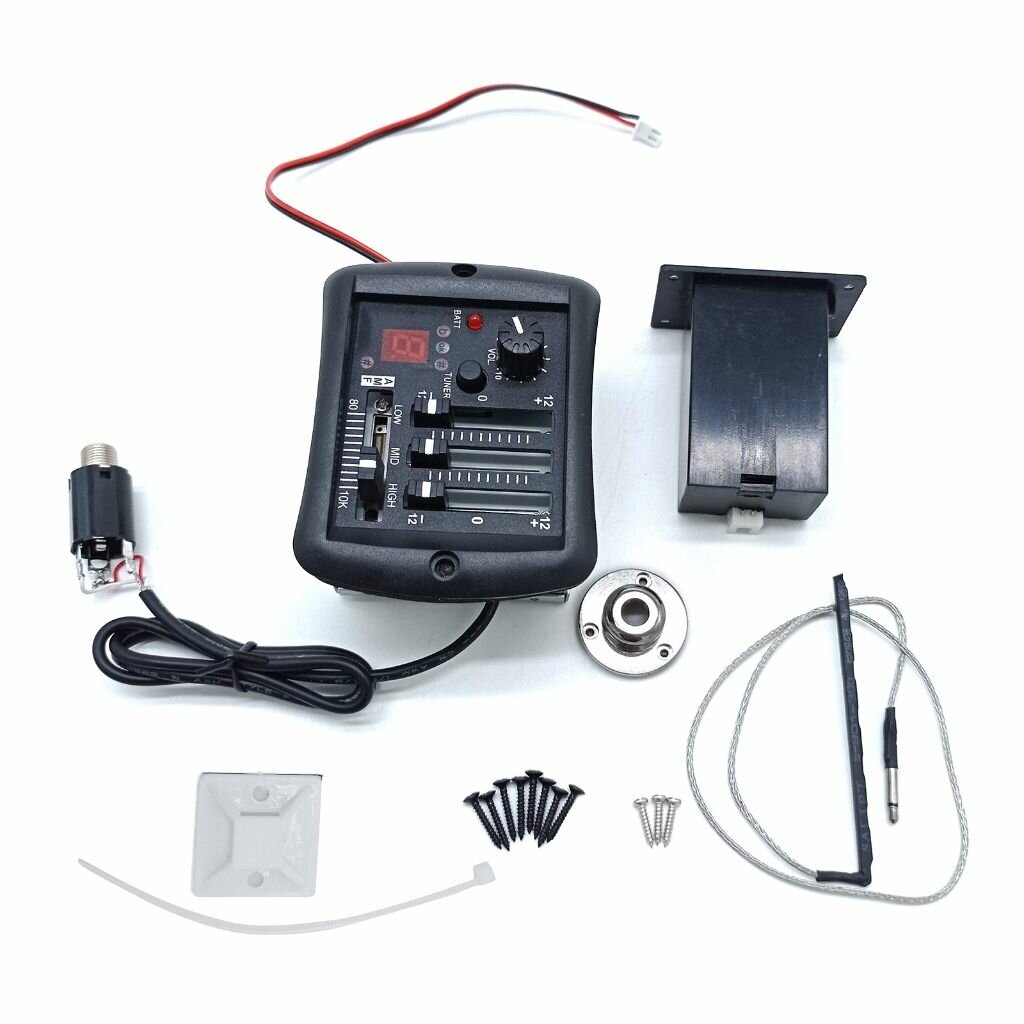 Гитарный звукосниматель, пьезо-3-полосный эквалайзер, цифровой тюнер для акустики