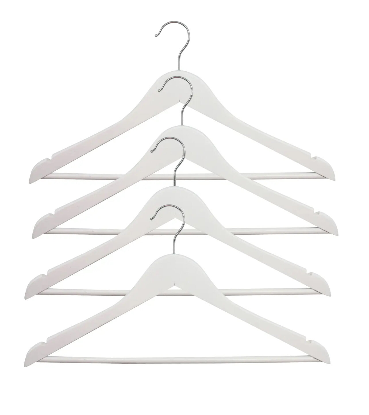 Плечики/Вешалки Spaceo 44.5 см дерево/сталь, цвет белый, 4 шт