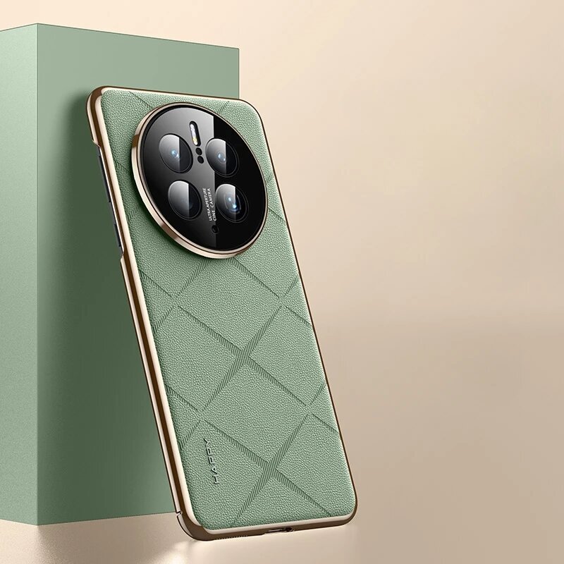 Зеленый кожаный чехол Huawei Mate 50 Pro