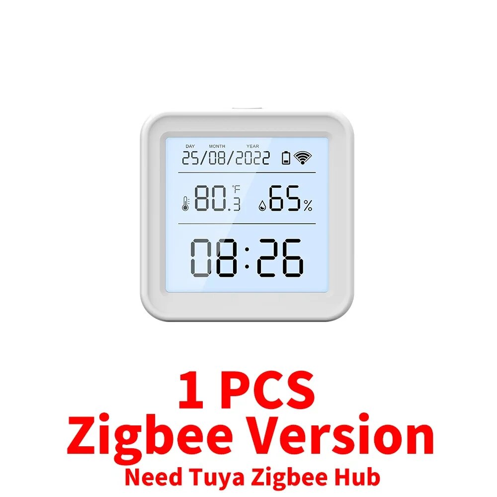 Wi-Fi Датчик Температуры И Влажности Tuya Zigbee, Устройство Для Умного Дома С Дистанционным Управлением