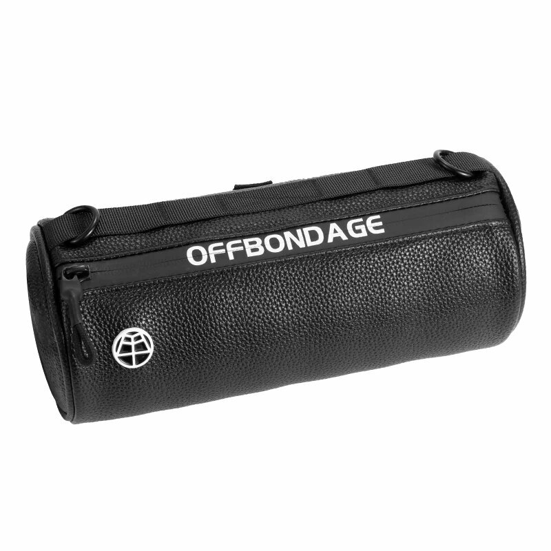 Черная цилиндрическая сумка Off-White для мотоцикла