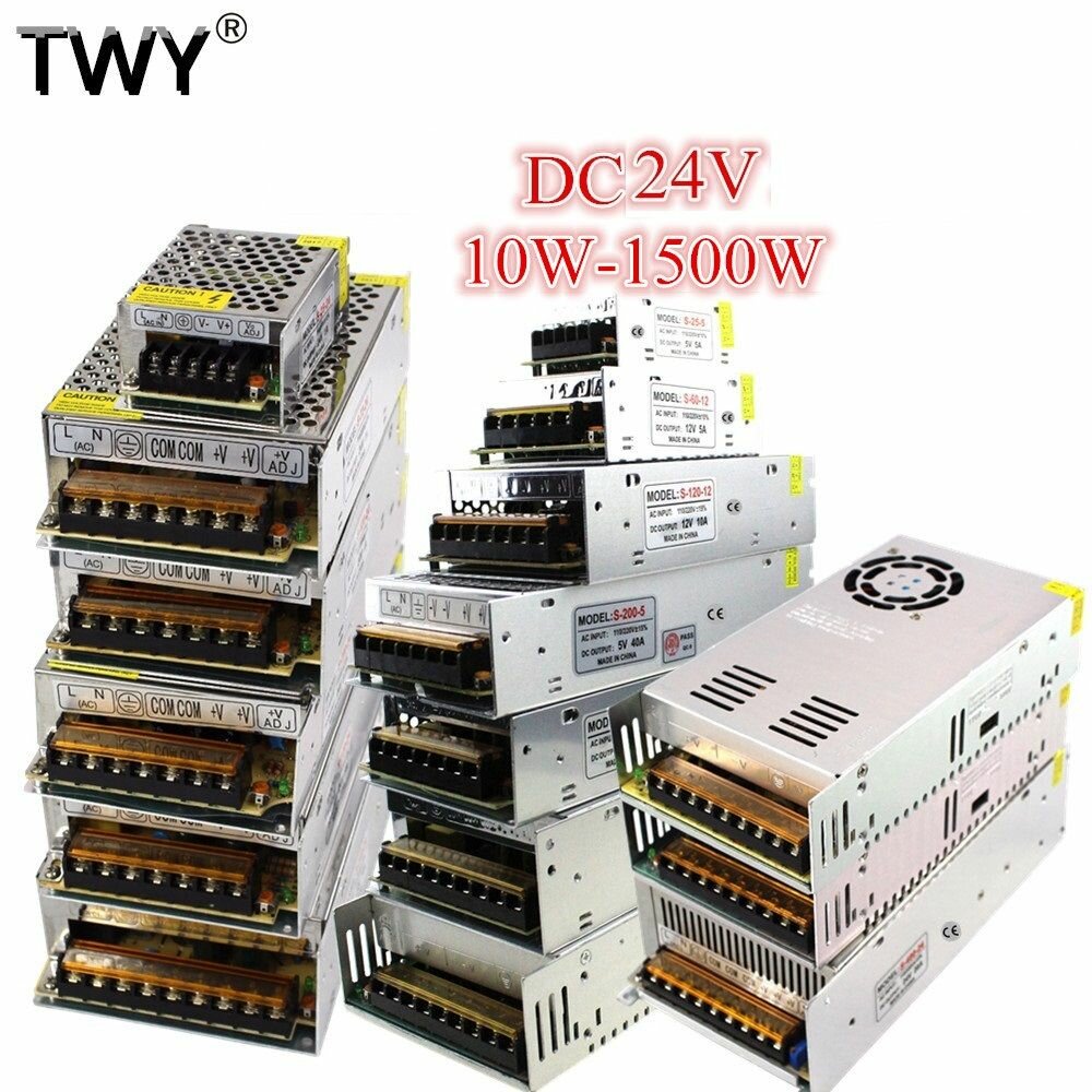 Адаптер источника питания для светодиодных лент, систем видеонаблюдения, Импульсный источник питания, Трансформатор 220 В переменного тока в 24 В, 500 Вт постоянного тока