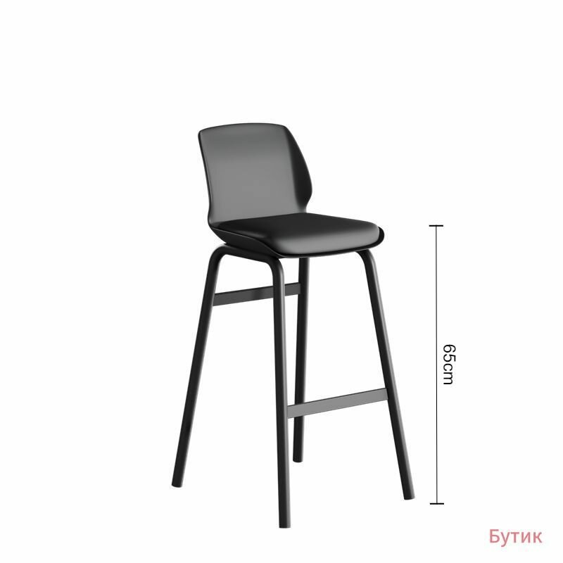 Барный стул с железными ножками и спинкой3