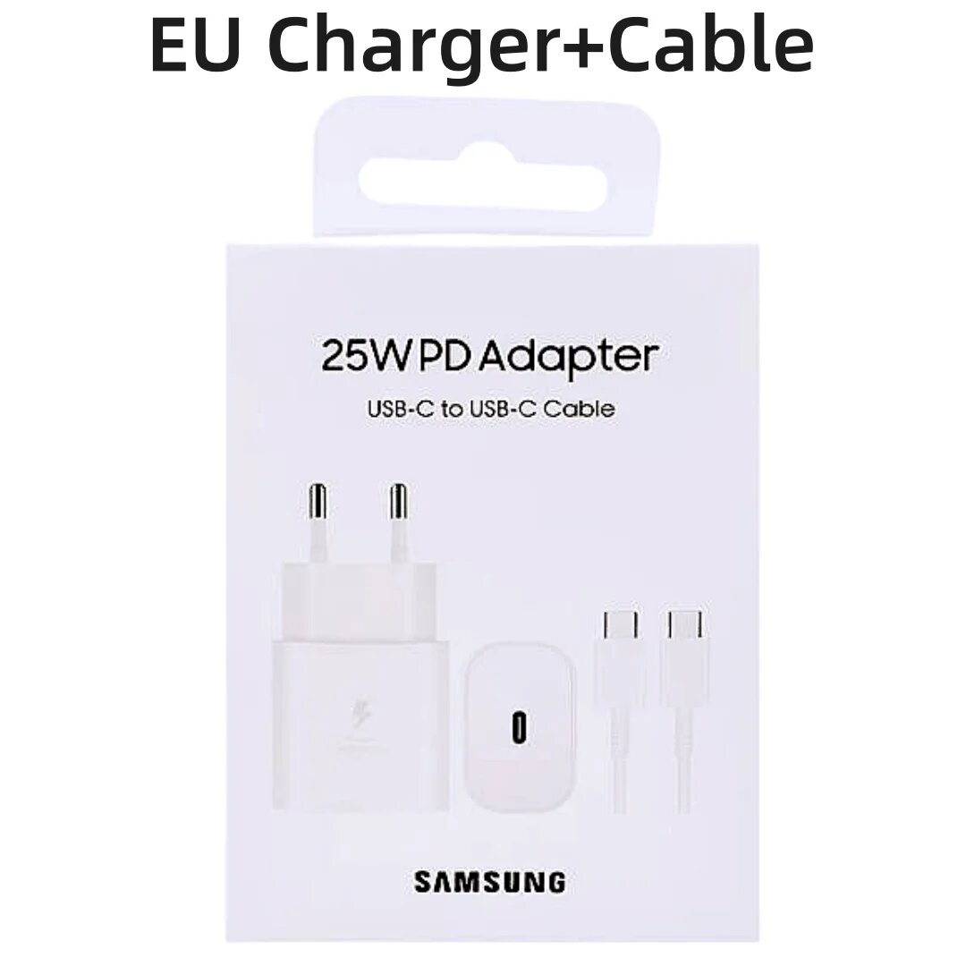 Samsung 25W PD Adapter EU, USB-C кабель, белый