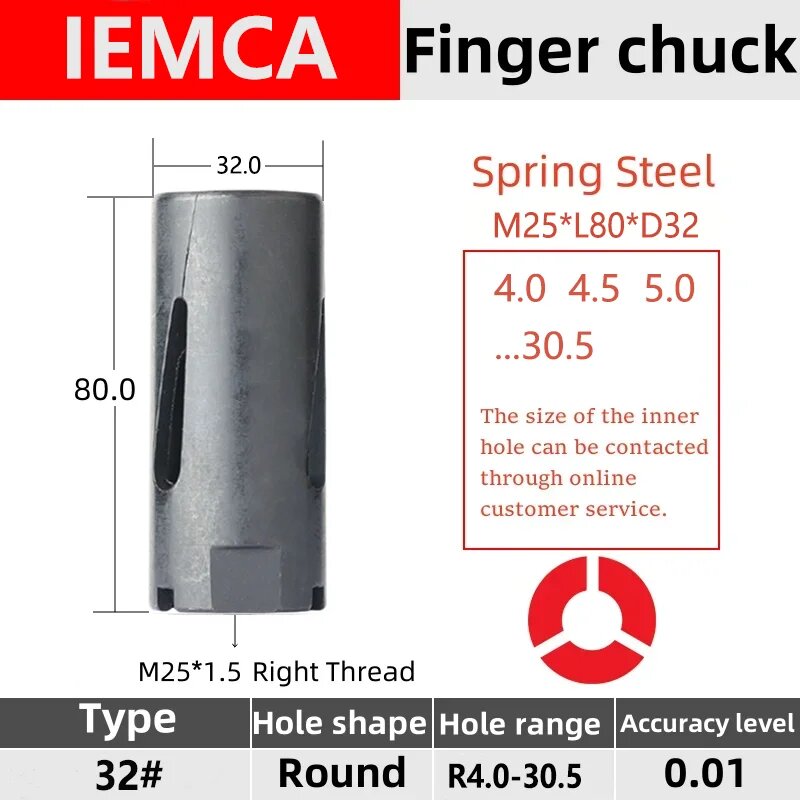 Пальцевой патрон Fedek IEMCA 32# M25*1.5 22.0mm, 4.0-30.5mm(D32)M25R