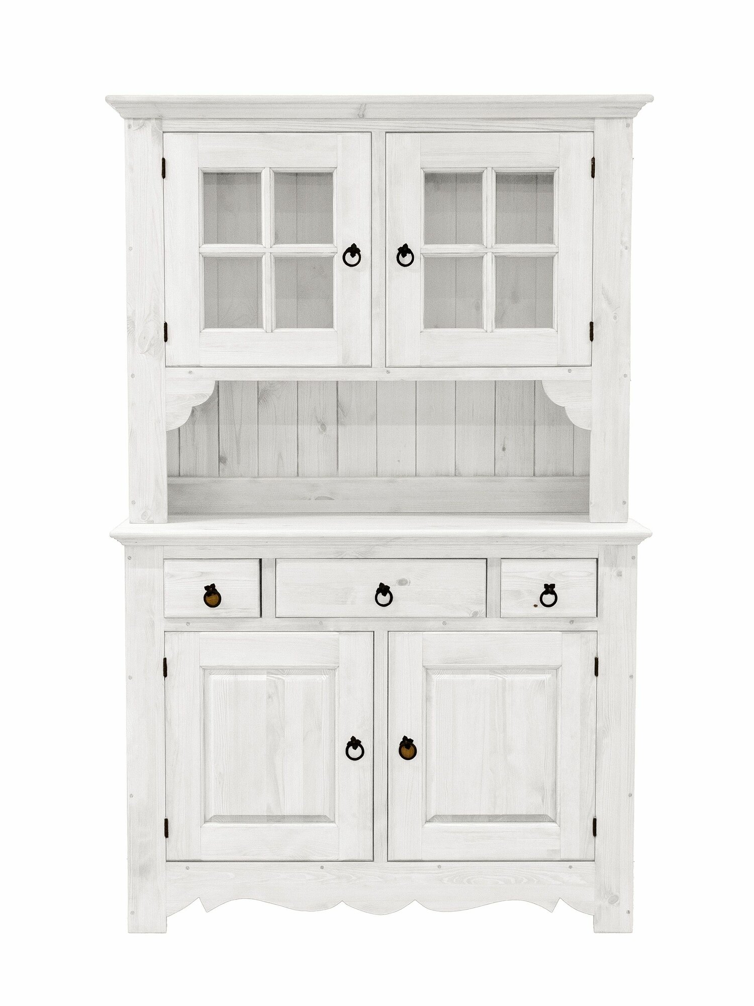 Тумба 125х48х96, Прованс, напольная, с ящиком для вещей, нижняя часть буфета, под витрину, для кухни, массив дерева, белый, Dipriz