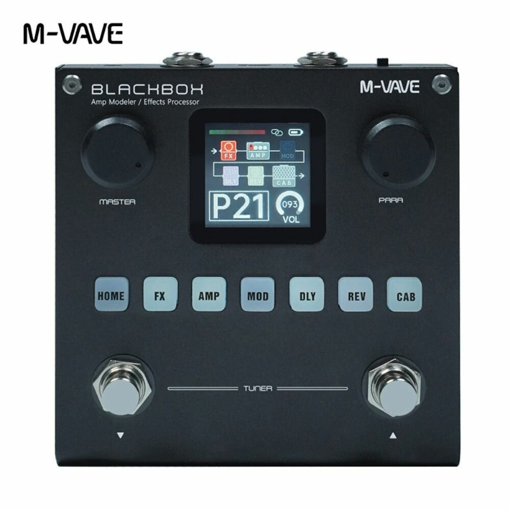 M-VAVE BLACKBOX Гитарная педаль мультиэффектов Аудио процессор 44.1KHz/24bit высокого разрешения сэмплирования, 80 настраиваемых пресетов, 6+1 одновременных эффектов, вольный аккомпанемент
