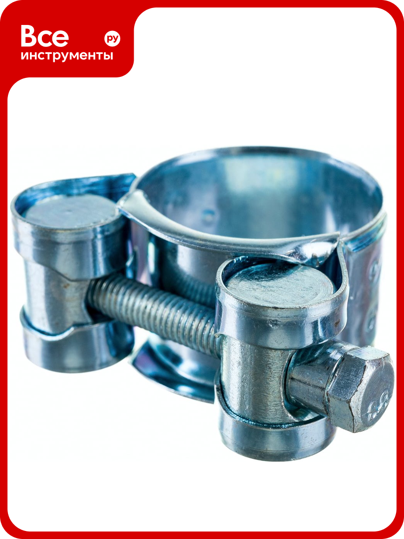 Силовой хомут Nord-Yada Д: 23-25 мм, Ш: 18 мм, Т: 0,6 мм, болт: М5х40, оцинкованная сталь 905984