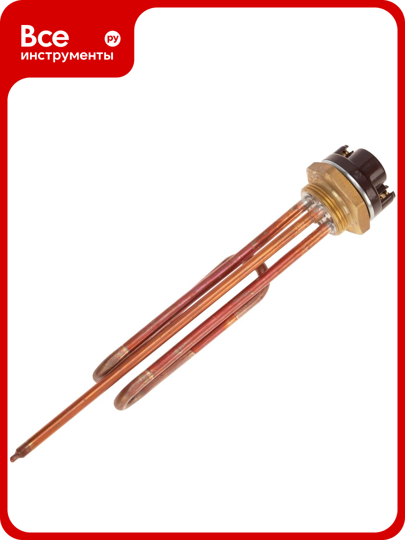 Нагревательный элемент для бойлера ТЭН REXANT RCT‑2500 Вт с терморегулятором, медный корпус, для бытового применения