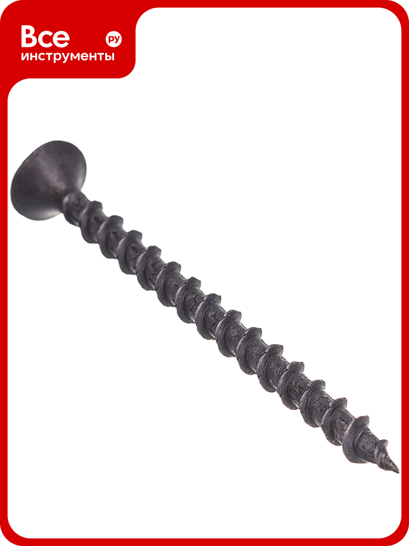 Саморез по дереву креп‑комп, черный, стальная потайная головка с острым наконечником Phillips PH2, полная резьба