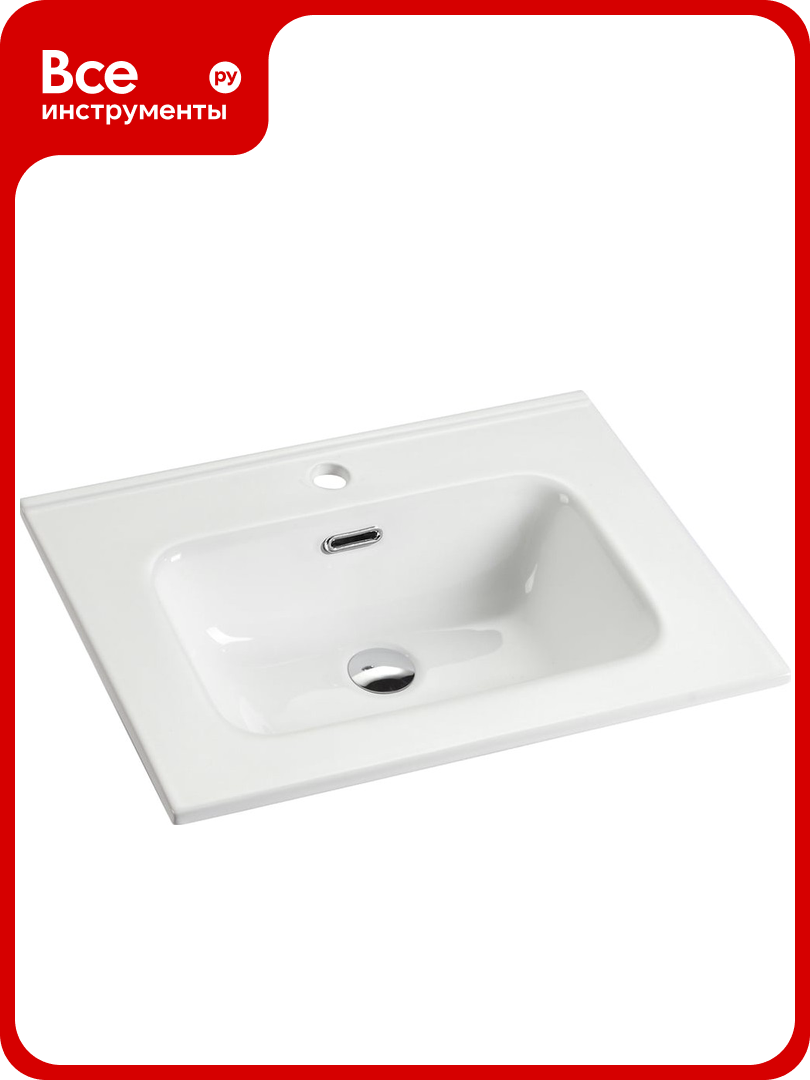 Умывальник Ceramicanova Element накладной, прямоугольный 625х480х190 мм CN7001, 190 мм