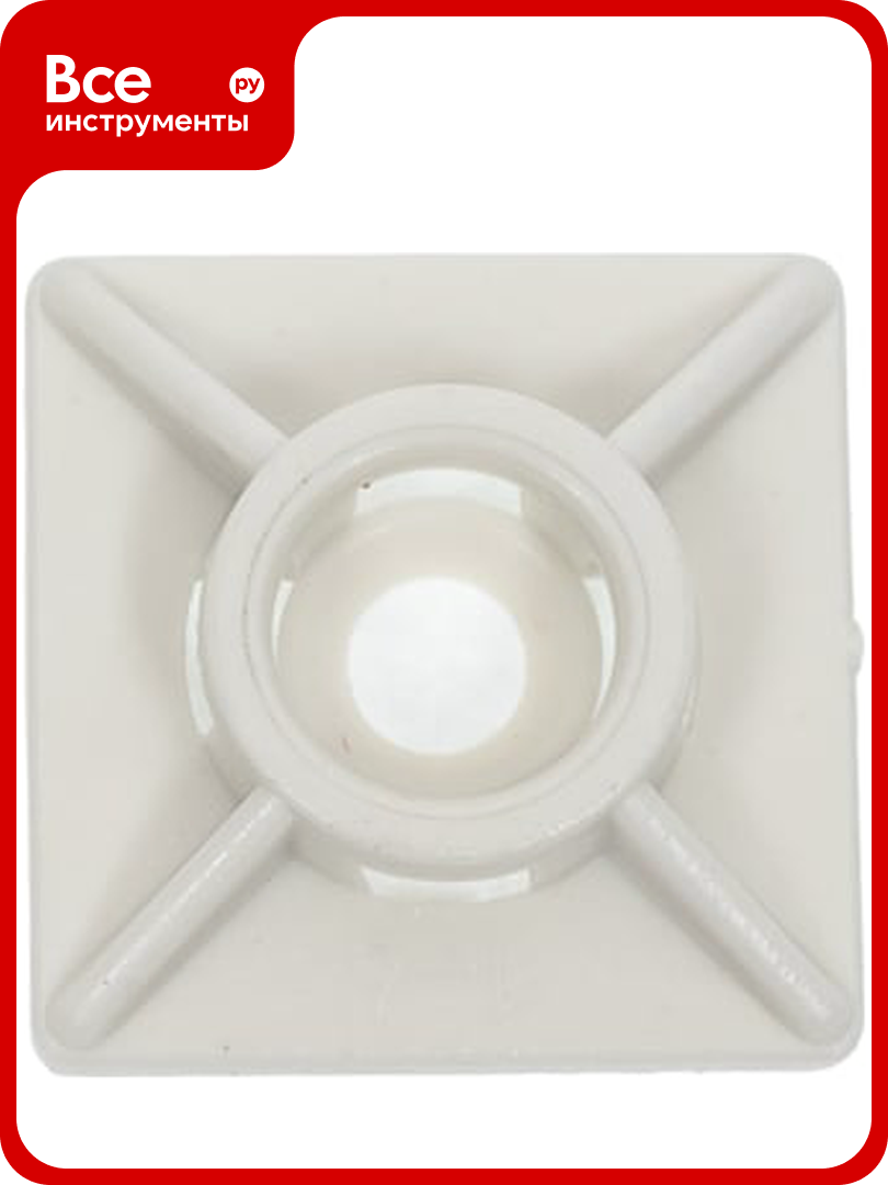 Площадка под хомут стяжку 23 Болта 19x19 мм белая, 50 шт. 15-0305ф50, установки площадок