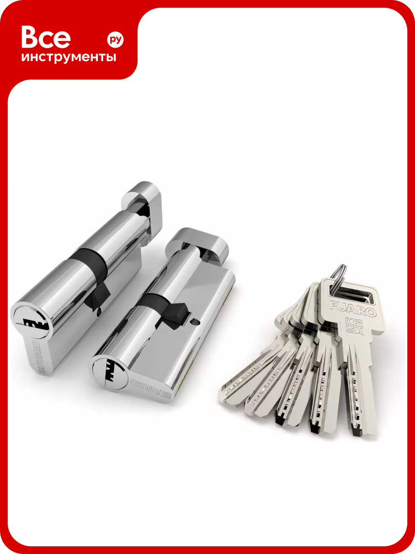 Цилиндровый механизм с вертушкой Fuaro R602/70 mm /30+10+30/ CP хром 5 кл. 26135
