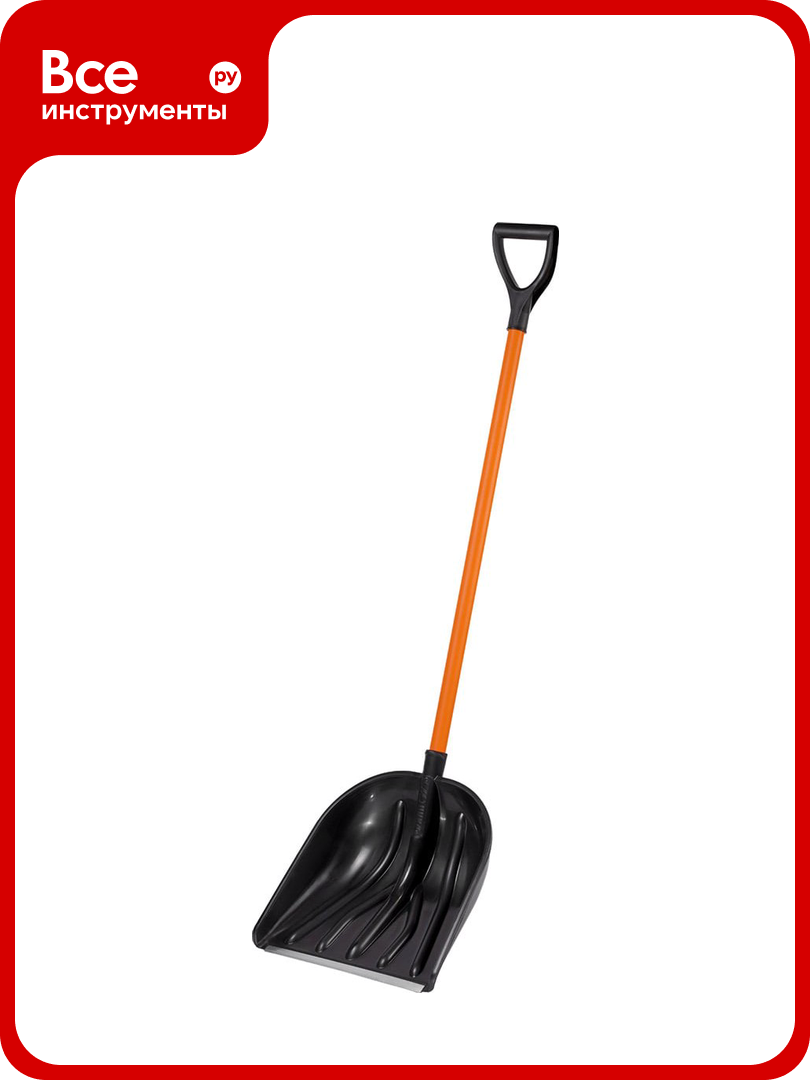 Снеговая лопата Gigant с металлическим черенком в оплетке и V-ручкой, 410 мм, GCI-02, материал алюминий