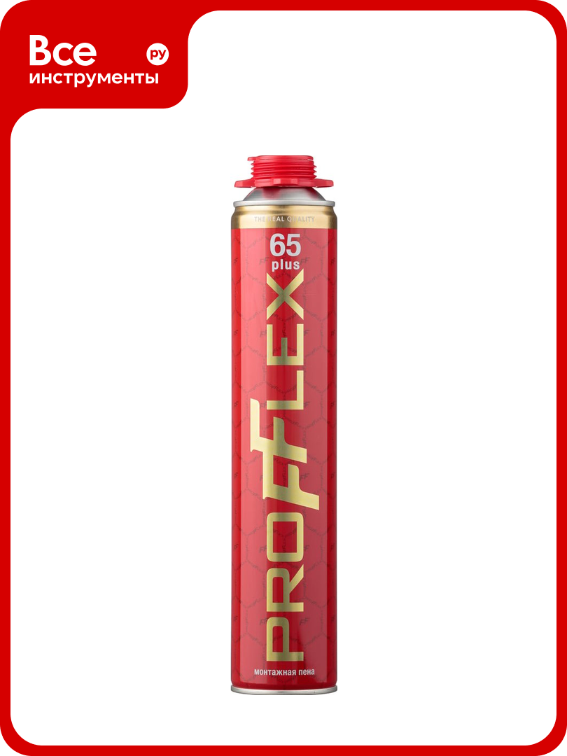 Монтажная пена PROFFLEX PRO 65 л Plus 70169, полиуретановая формула с адгезией, для наружных и внутренних работ