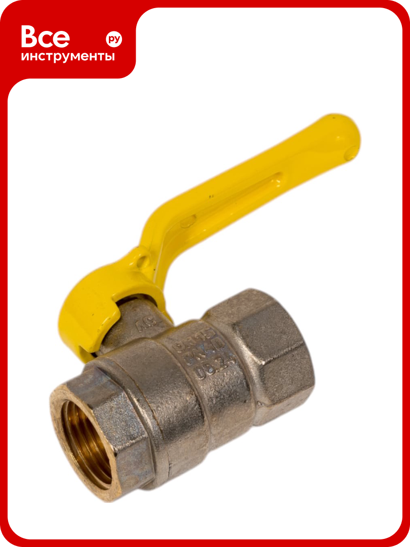 Шаровой кран LD латунь никель, газ Pride Ду15 Ру40 ВР полнопроходной рычаг