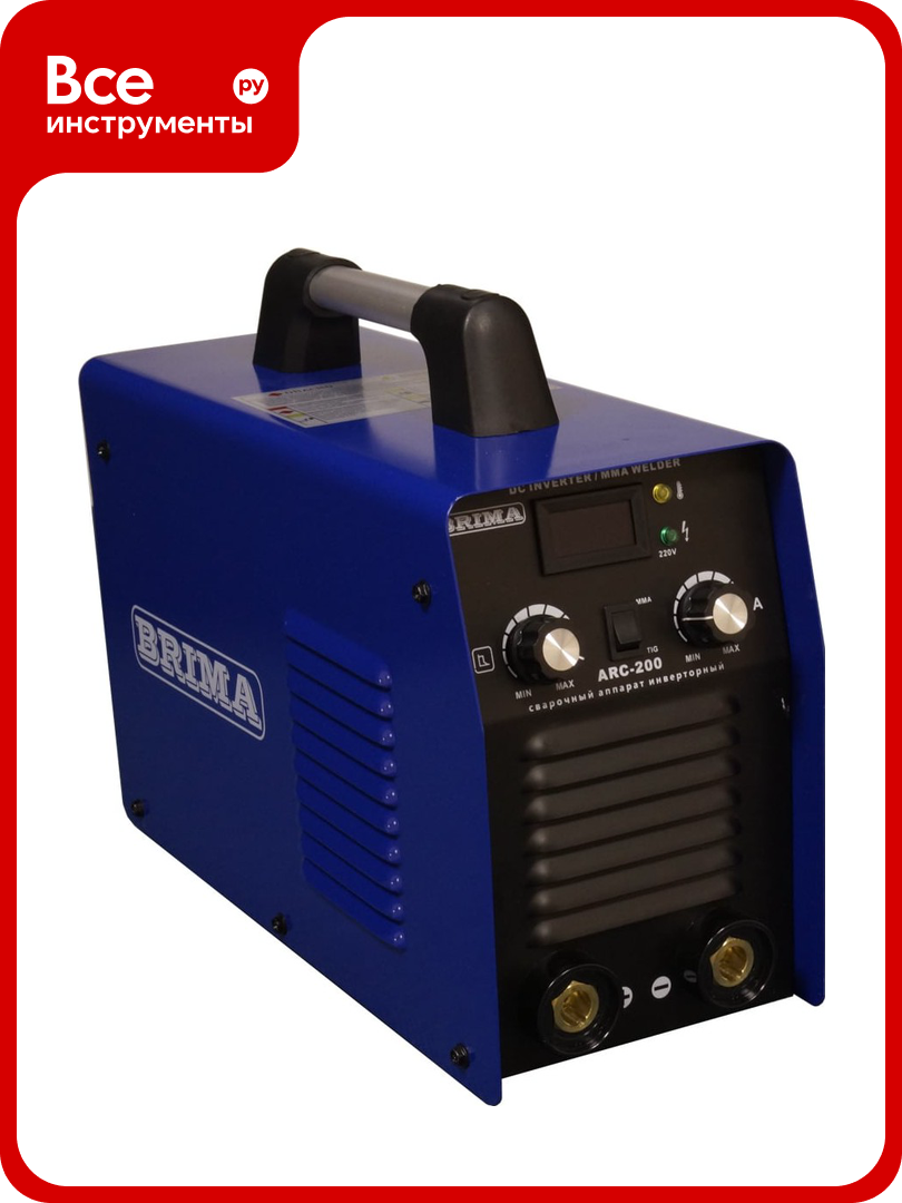 Сварочный инвертор Brima ARC-200 220В 6687 для дуговой сварки