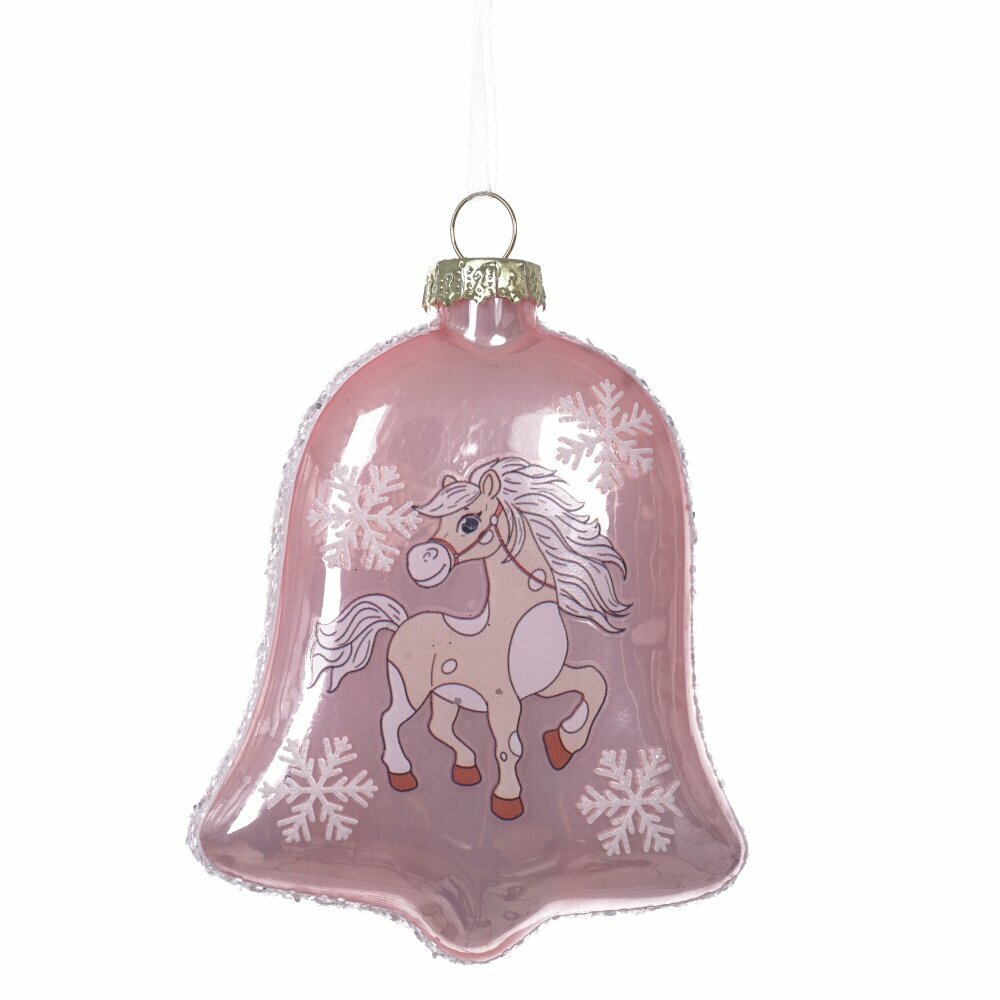 Елочная игрушка Колокольчик с лошадкой 8х2,5х11 см KSM-826597