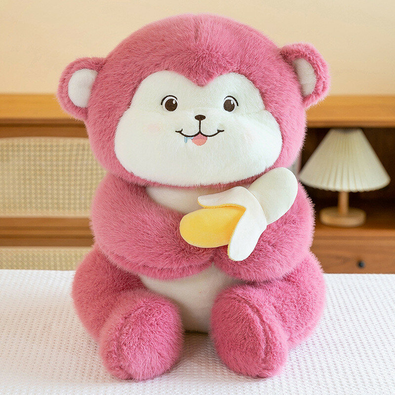 Забавная плюшевая игрушка "Обезьянка с бананом" из мягкой ткани с наполнителем, идеальная для подарков на день рождения и