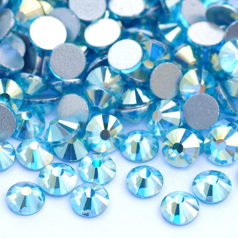 Бирюзовые стеклянные стразы YANRUO SS20 1440Pcs Aquamarine AB
