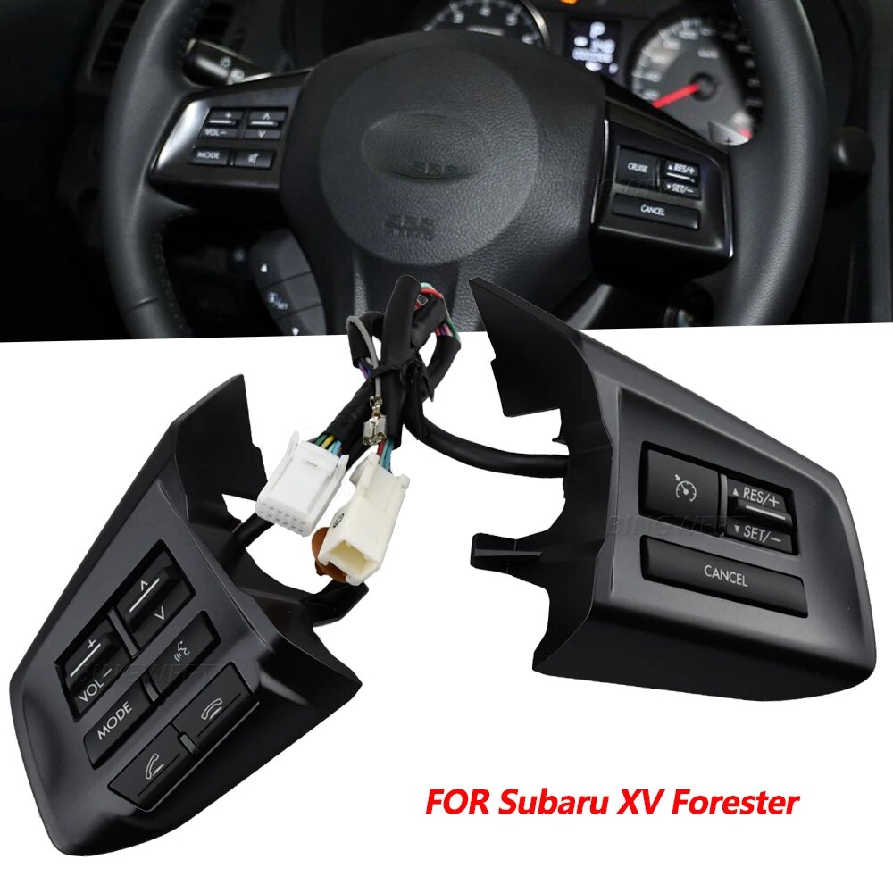 Кнопка на руле для Subaru XV Crosstrek Forest 2013-2014, кнопки Bluetooth-телефона, круиз-контроль, громкость, black