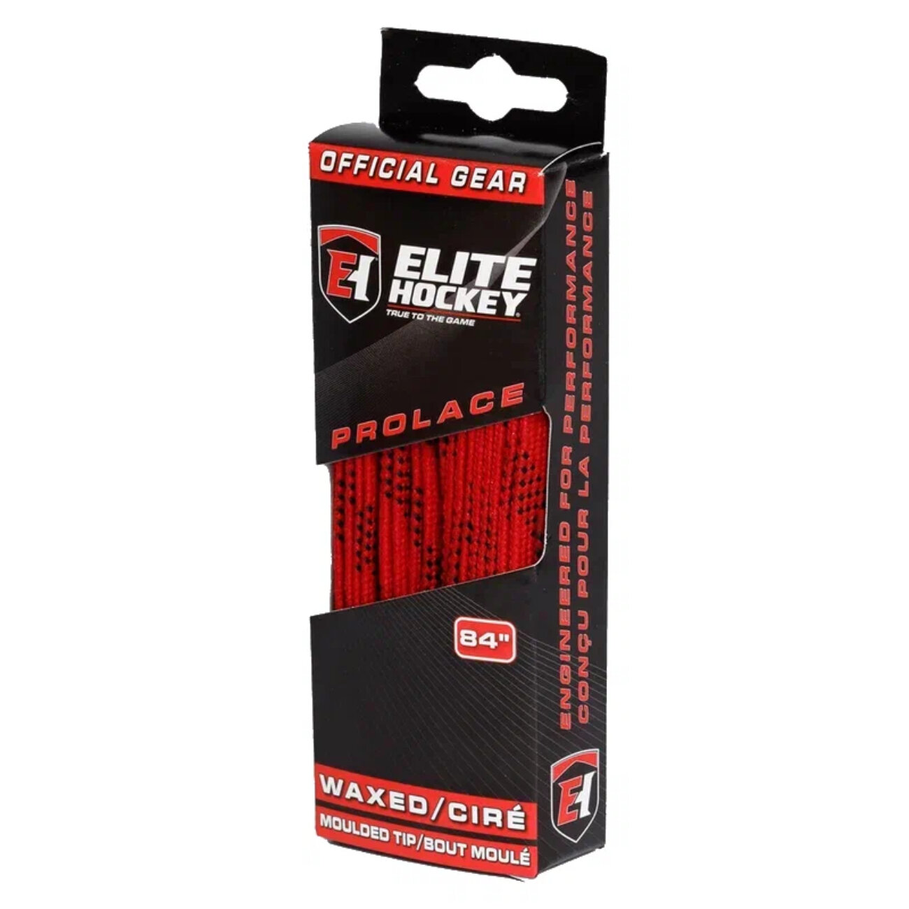 Шнурки для коньков с пропиткой Elite красные/черные (213см (84"))