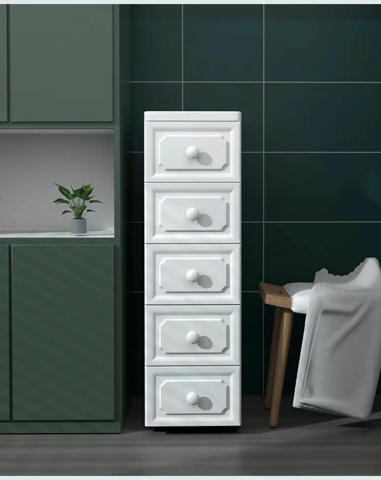 Kнижный шкаф, Узкий шкаф для хранения, Передвижной с колесами,18*34*82 см