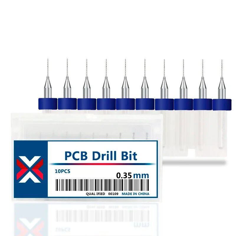 Xcan Пистолетное сверло для печатных плат, 10 шт, 0,1-1,2 мм 10PCS PCB0.35mm