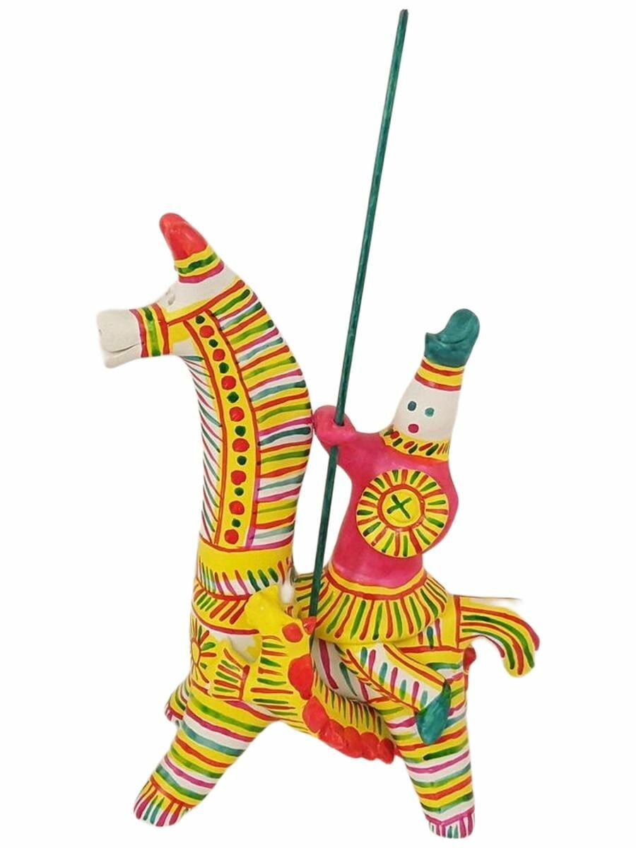 Георгий Победоносец 19-24 см, Филимоновская глиняная игрушка, ручная авторская работа