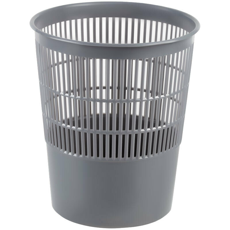 4 шт. Корзина для бумаг СТАММ, 14л, сетчатая, серая