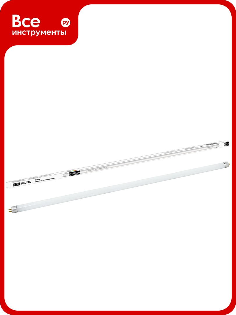 Люминесцентная линейная двухцокольная лампа TDM ELECTRIC ЛЛ-12/24Вт SQ0355-0011 долговечные материалы