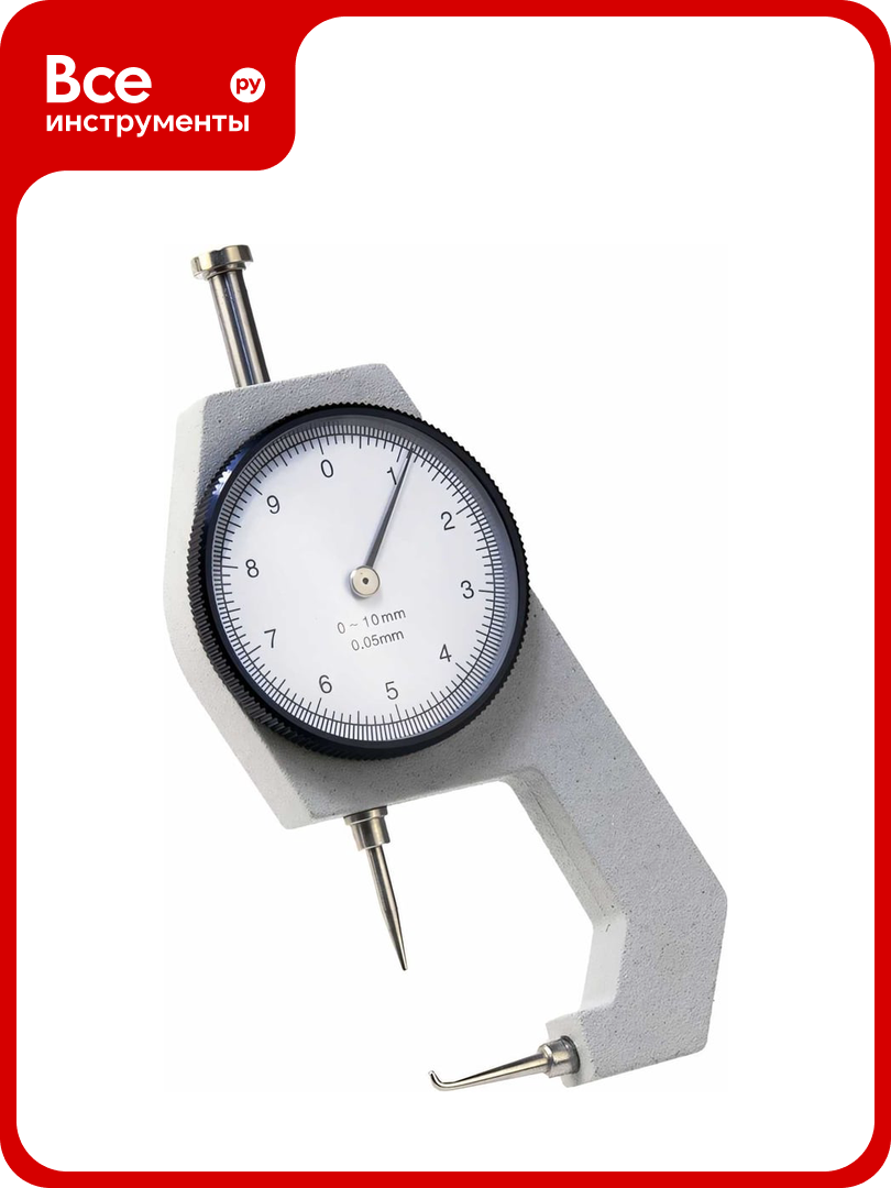 Механический толщиномер мегеон 19010 к0000017046, пластик, для измерений листовых материалов