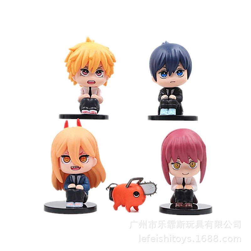 5 шт. фигурки Electric Chainsaw Man из высококачественного ПВХ для коллекции или декора, идеально для любителей аниме