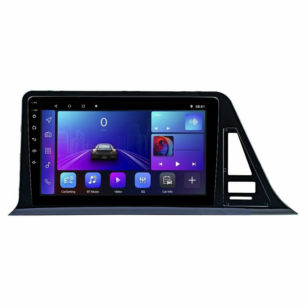 Магнитола для Toyota IZOA/C-HR 2016-2020 6+128G ANDROID 12, AI DSP 4G модем, IPS экран 9 дюймов, Wifi, Bluetooth