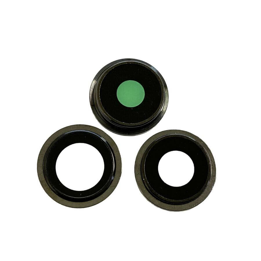 Стекло камеры (линза, объектив) для iPhone 13 Pro Max в рамке (комплект 3шт) Черный