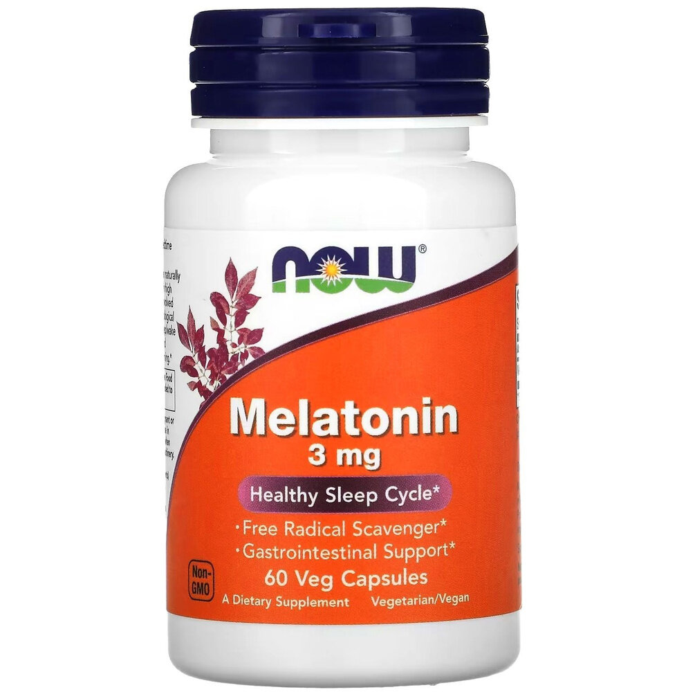 Мелатонин для здорового сна Now Melatonin 3 мг. 60 капсул из США
