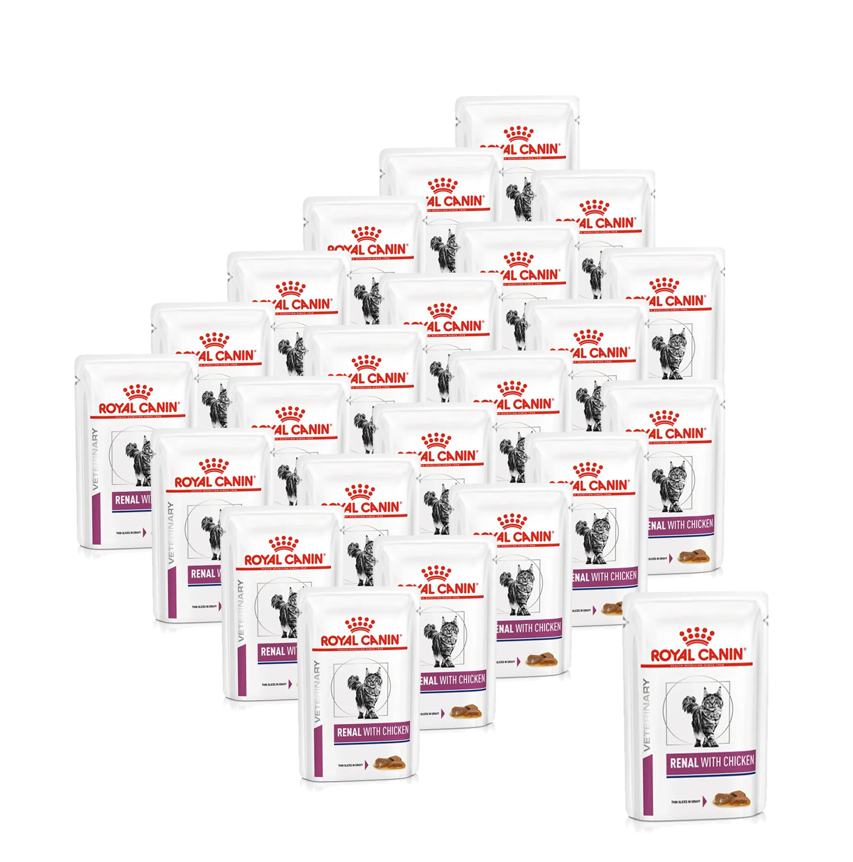 Royal Canin Renal With Chicken влажный корм для взрослых кошек для поддержания функции почек с курицей, кусочки в соусе, в паучах - 85 г x 24 шт.