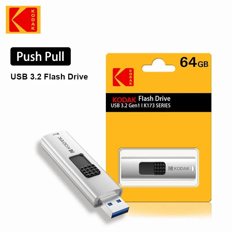 KODAK K173 USB 3.2 флэш-накопитель 128 ГБ водостойкий кожаный 128 ГБ