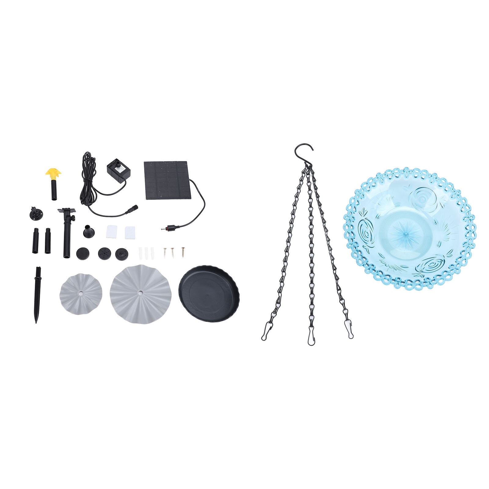 Фонтан для купания птиц на солнечной батарее для улицы, пластиковый подвесной фонтан для колибри на солнечной батарее для сада, двора, патио, газона