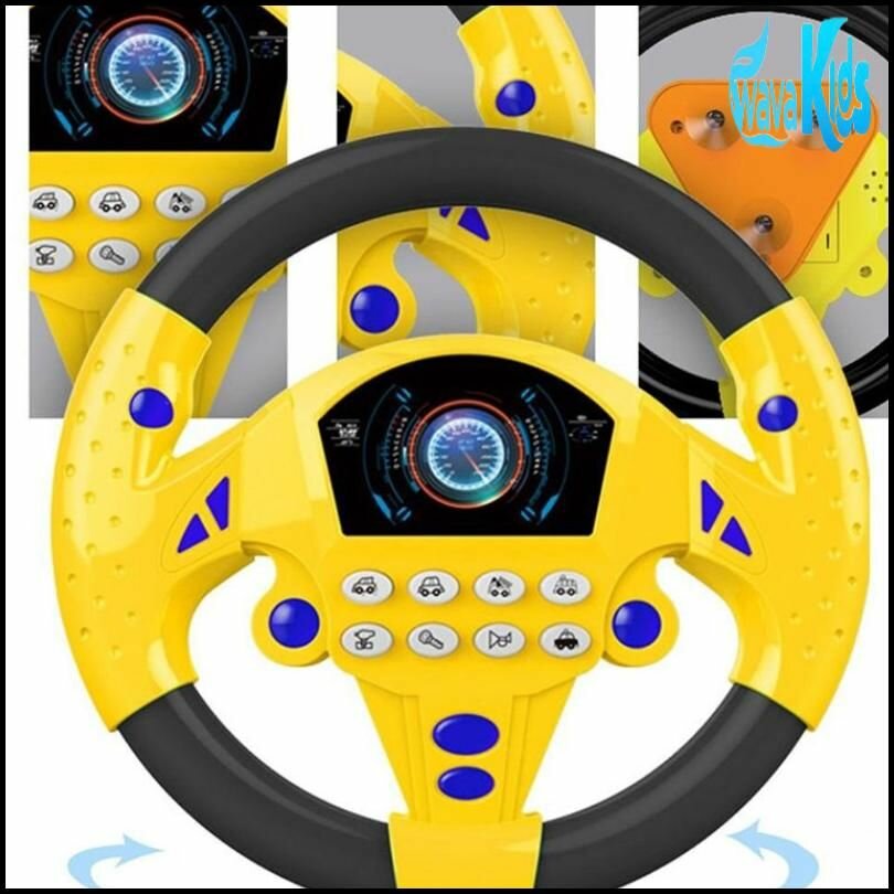 Большой интерактивный, развивающий, обучающий, музыкальный руль, детские игрушки для детей