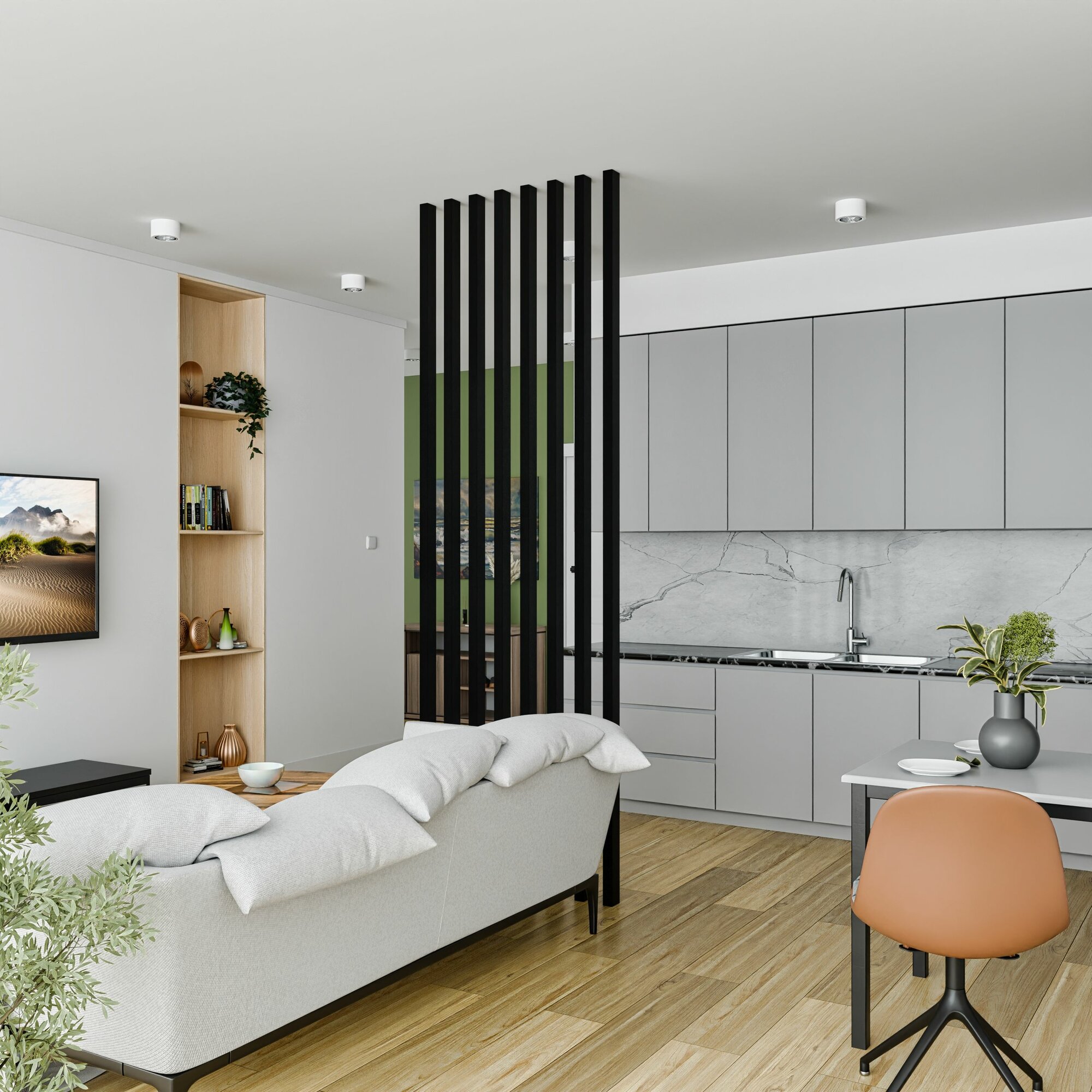 Рейки отдельно стоящие 40х60 мм, ширина 864 мм, черные, 8 штук