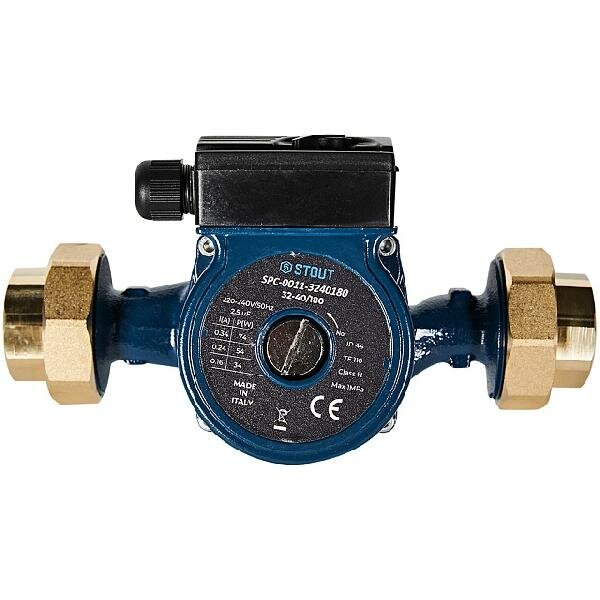 Циркуляционный насос STOUT 32-40/180 220/240V 50Hz с латунными гайками G2 x Rp 1 1/4 SPC-0011-3240180