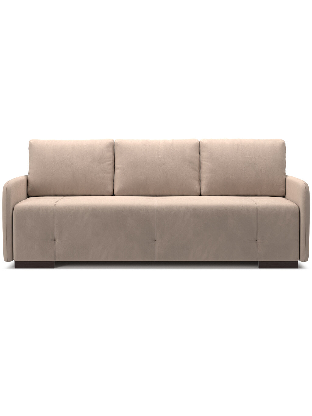 Диван-кровать раскладной PUSHE Арти Slim, велюр, бежевый Balance 130