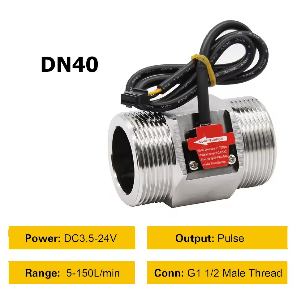 Электромагнитный расходомер воды из нержавеющей стали YF-D40-S 1.5in 75mm