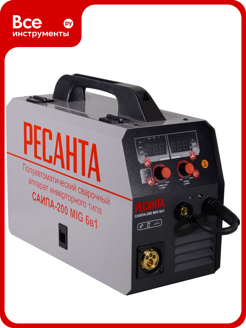 Сварочный, Ресанта, полуавтомат Ресанта САИПА-200 MIG 6в1 65/9, 5 кг, способен