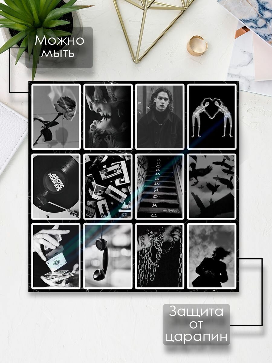 Стикеры наклейки на телефон 24 шт. - Эстетика черного, любовь, люди, коллаж