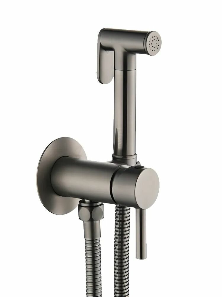 Гигиенический смеситель СКрГг "Графит", с лейкой, аэратором, рычажное управление